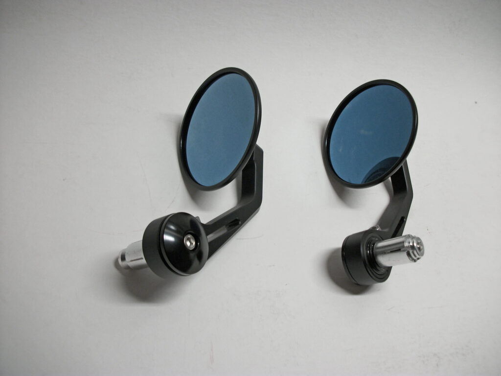 TEC Royal Enfield Clamp-on CNC Round Bar End Mirrors - Black or Silver ...